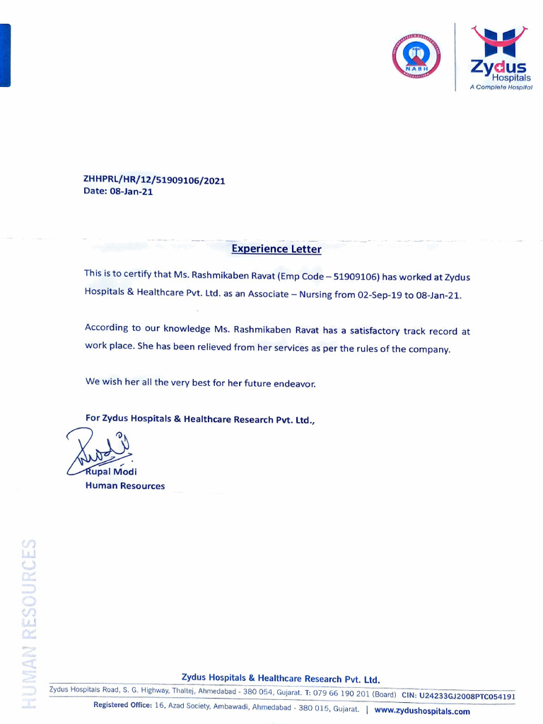 Experience Certificate | PDF