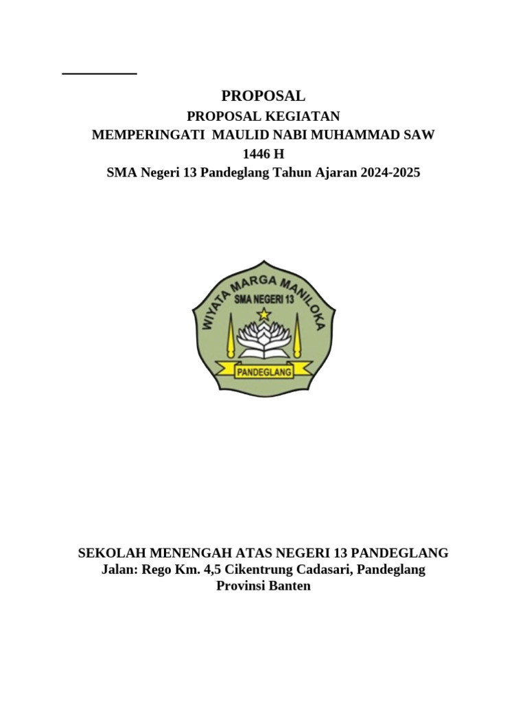 Proposal Muludan Terbaru 2024 | PDF