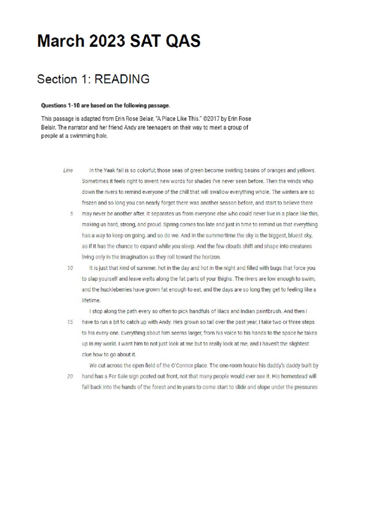 March 2023 SAT QAS (Web Version) | PDF