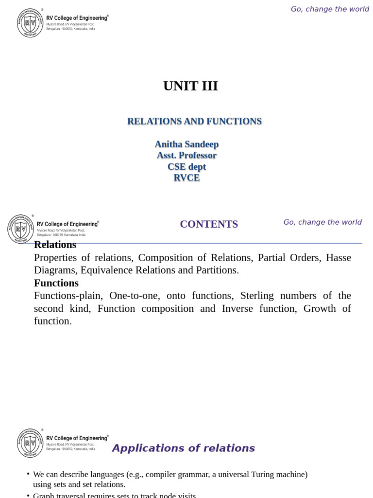 DMS-Unit-3 Relations and Functions | PDF