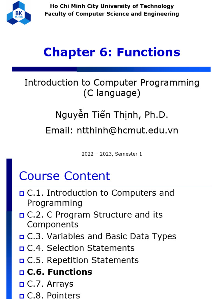 CO1003 Chapter 6 Functions | PDF