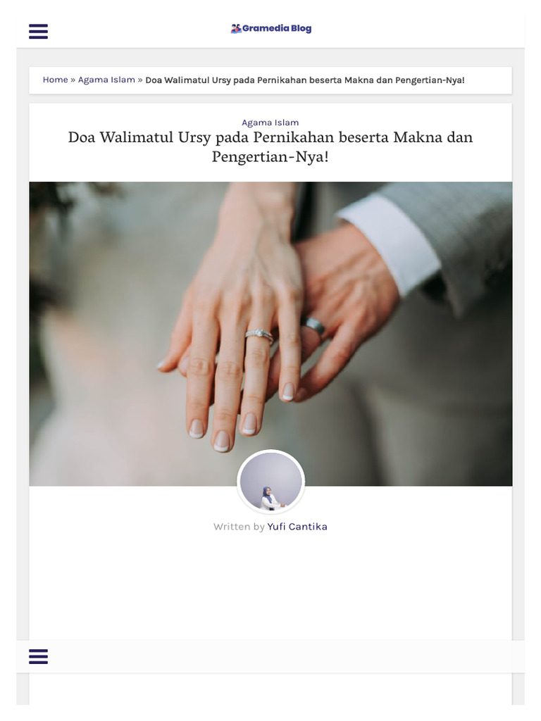 Doa Walimatul Ursy Pada Pernikahan Beserta Makna Dan Pengertian-Nya! | PDF