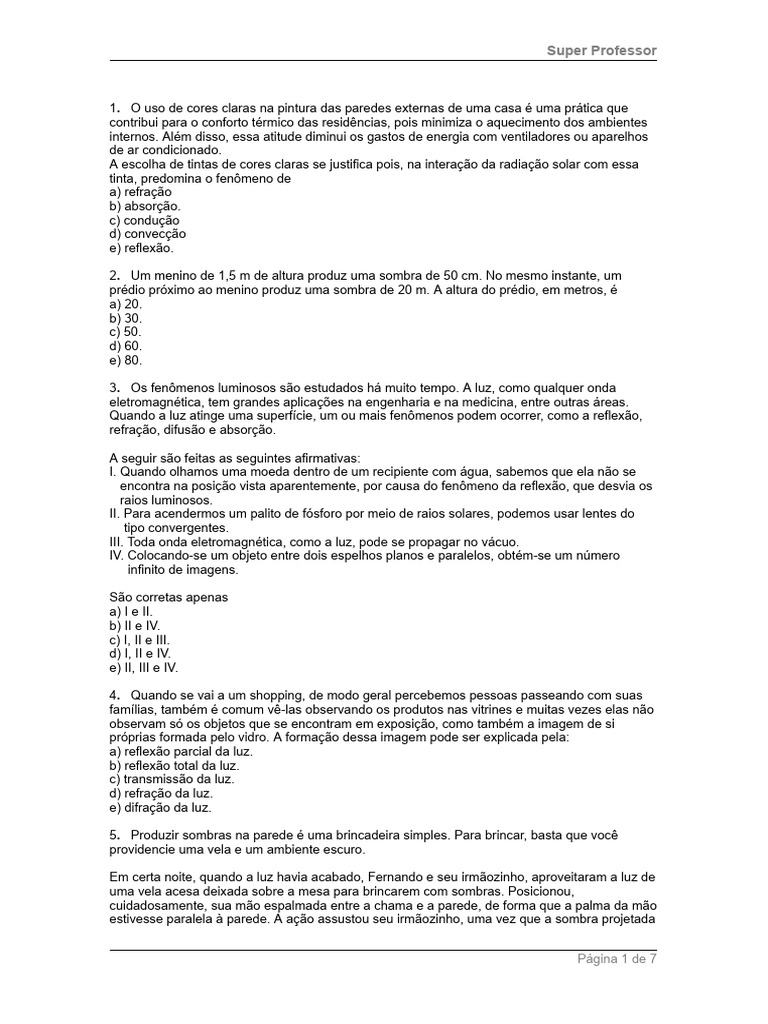 Lista de O-Ptica | PDF