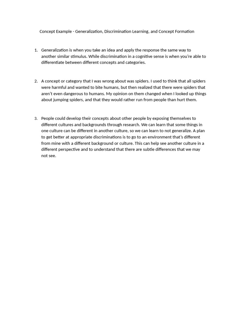 Concept Example Generalization and More | PDF