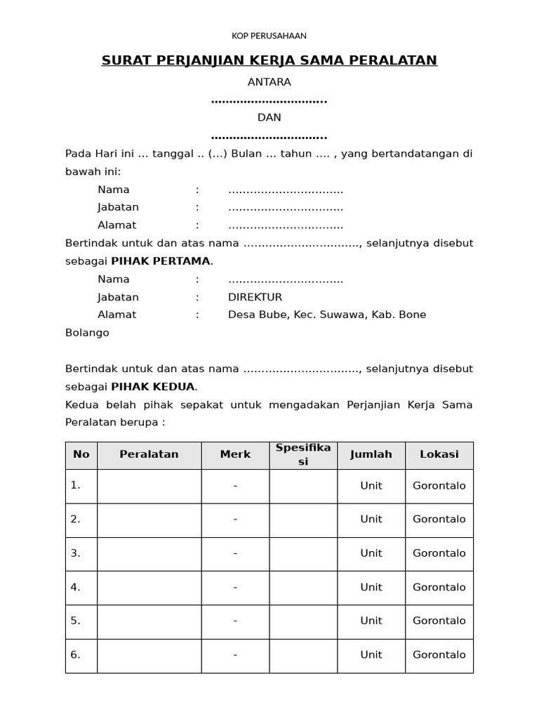 Contoh PKS Alat | PDF