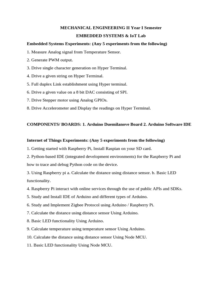 Iot Lab Manual | PDF