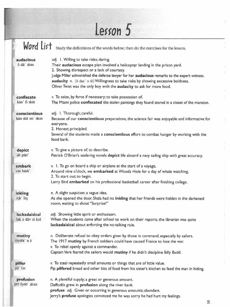 WordlyWise 8 Lesson 5 | PDF