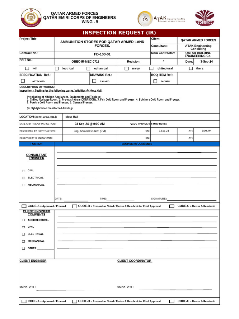 Qbec-Ir-Mec-0718 R1 | PDF