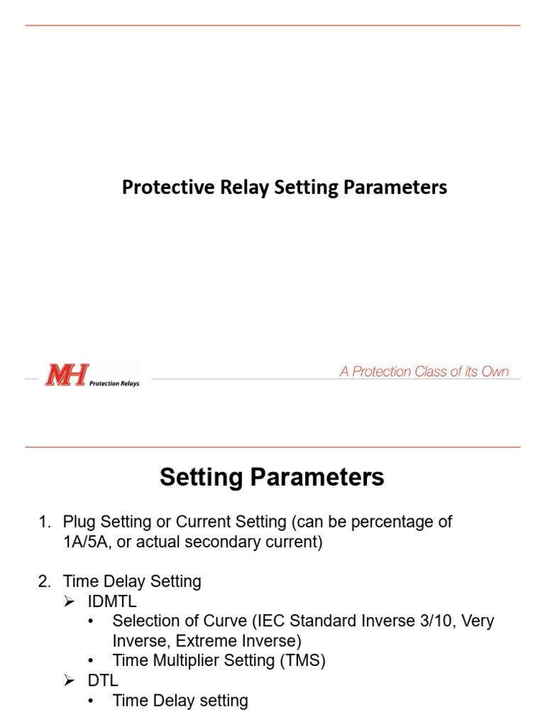 Protection Relay Setting | PDF