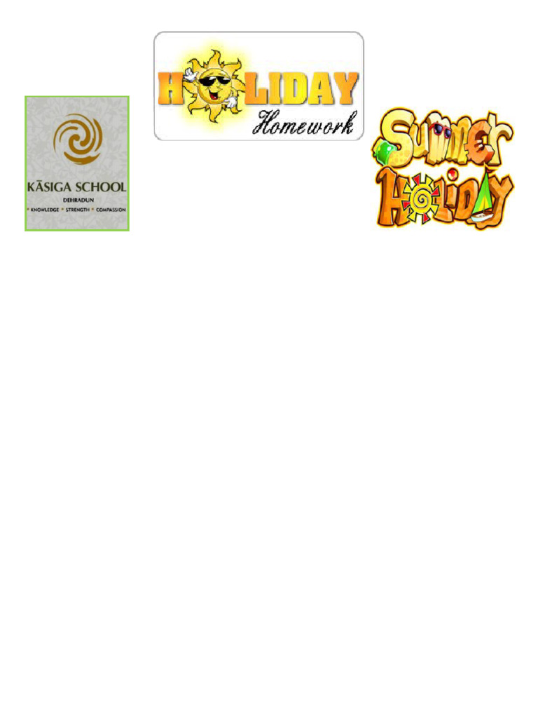 Grade 8 Holiday Homework Summer 2017 | PDF