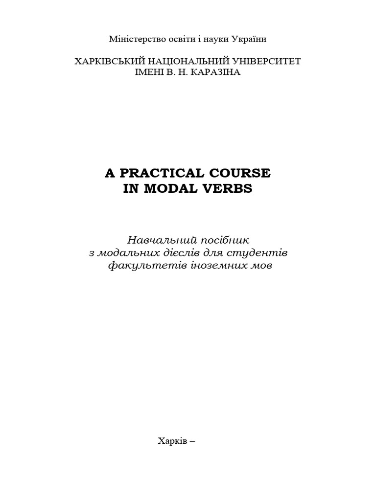 A practical course in modal verbs | PDF