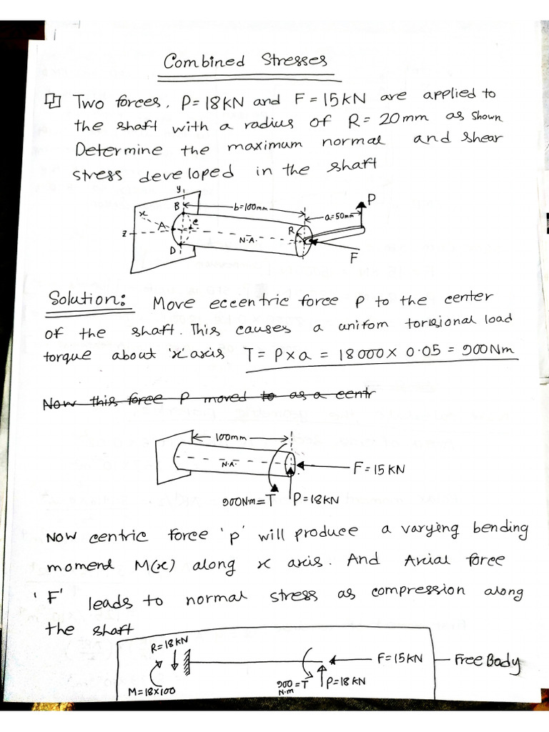 Combined Stress math | PDF