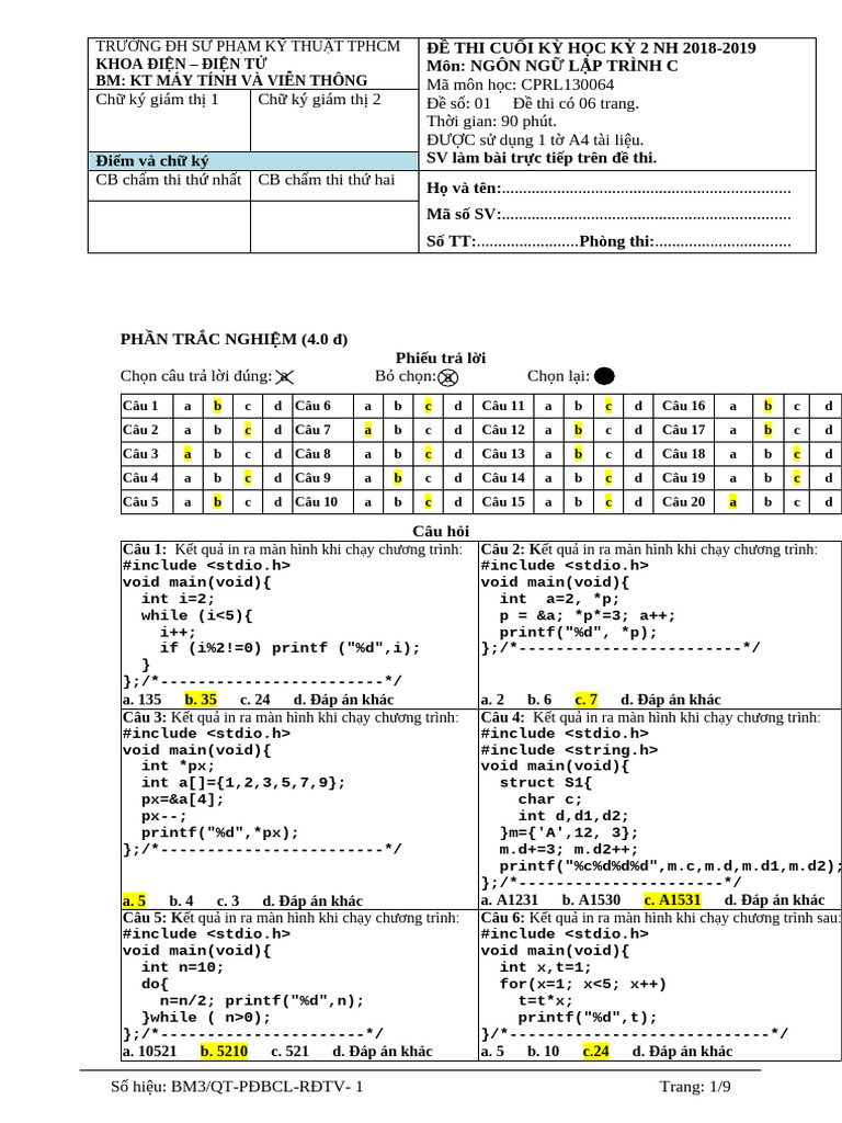 18b-Ngon Ngu Lap Trinh C - Dapan | PDF