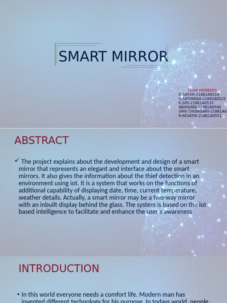 Real Smart Mirror-2 | PDF