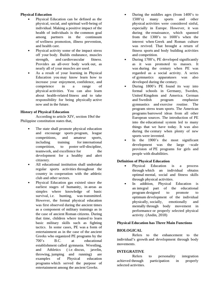 Physical Education | PDF
