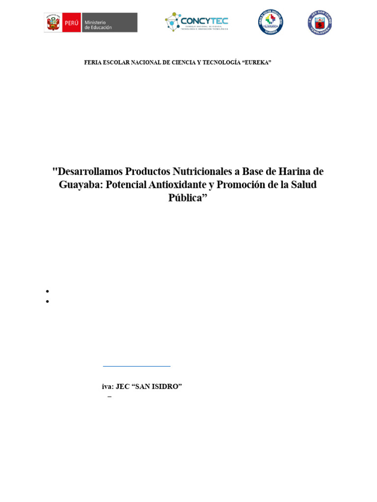 Feria Escolar Nacional de Ciencia y Tecnología "Eureka" Xxxiv | PDF