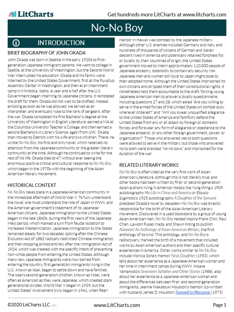 NoNo Boy LitChart | PDF