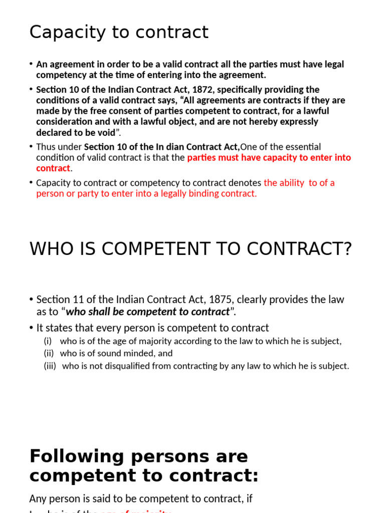 Capacity to Contract | PDF