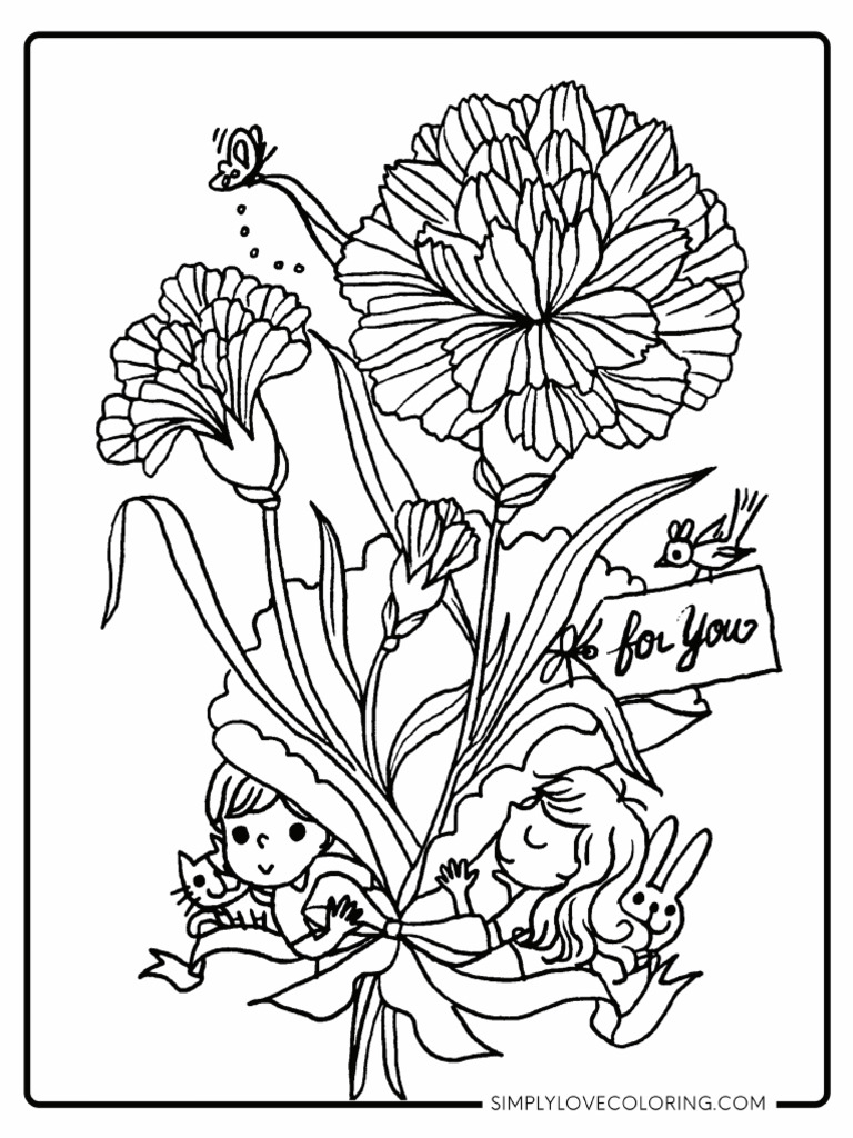 For You Carnation Coloring Pages | PDF