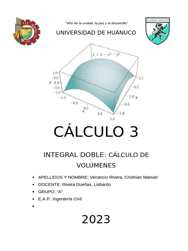 INTEGRAL DOBLE Volumen | PDF