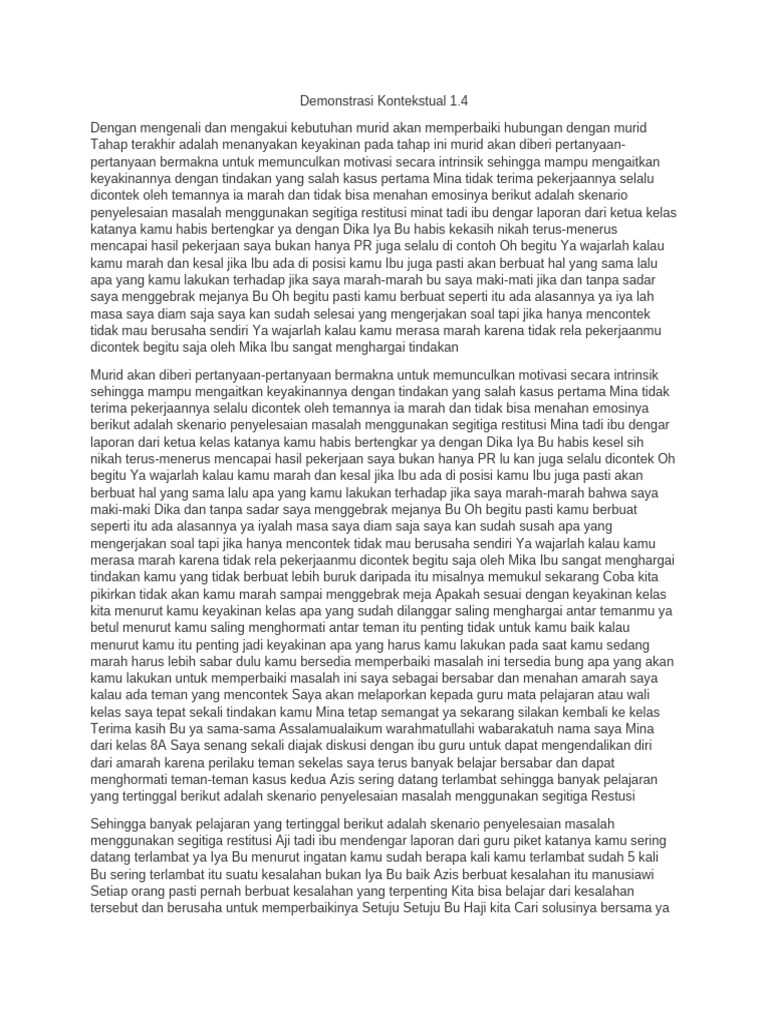 Demonstrasi Kontekstual Dan Koneksi AM | PDF