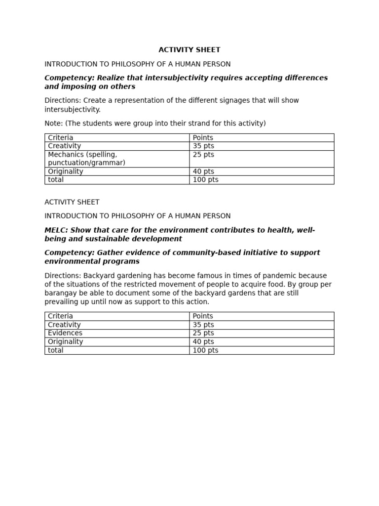 ACTIVITY SHEET-contextualized alfred 2024 | PDF