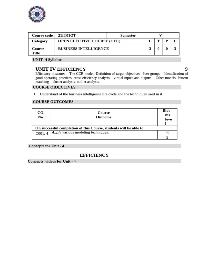 Unit 4 Bi-Concepts Videos | PDF