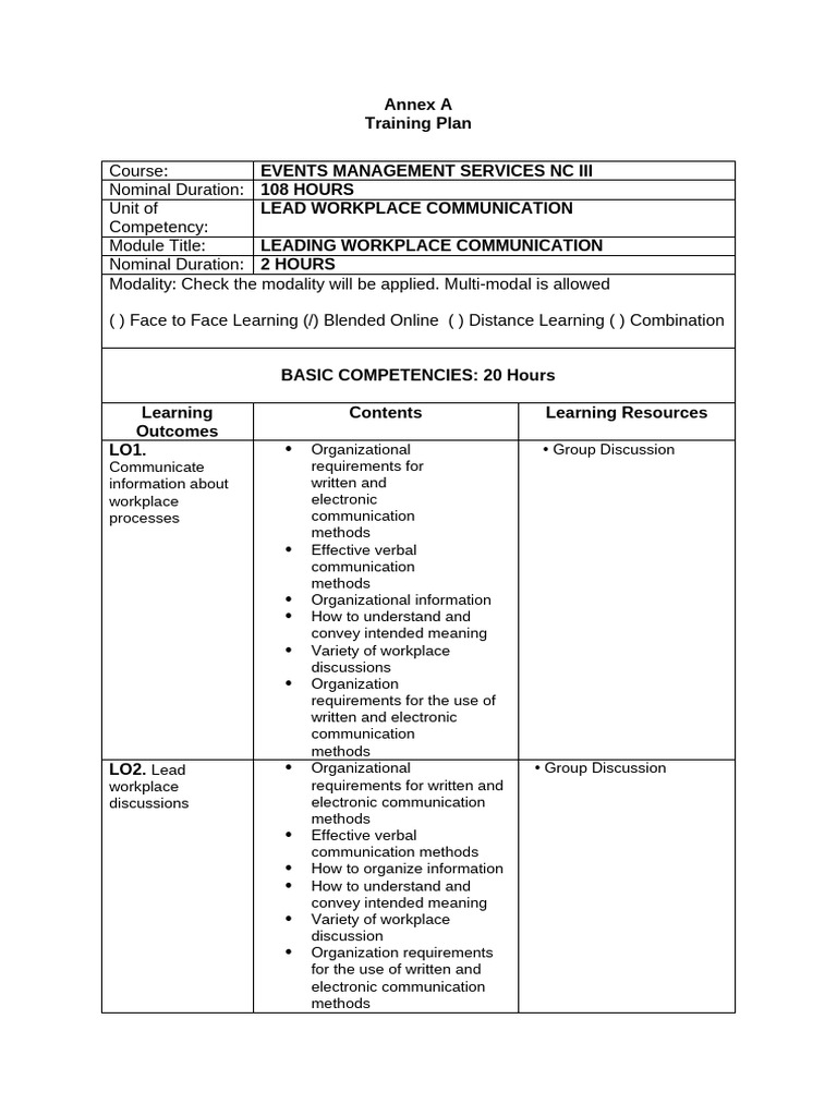 EVM Training Plan Basic 2.1 | PDF