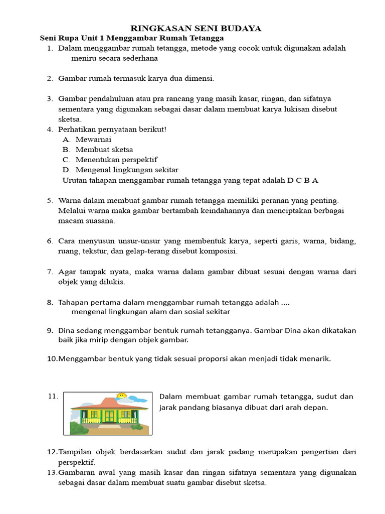 Ringk STS 1 Kelas 4 Seni Budaya | PDF