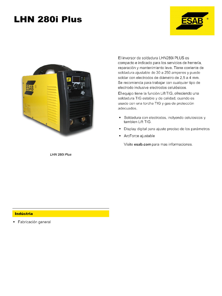 Ficha Técnica LHN 280i Plus | PDF