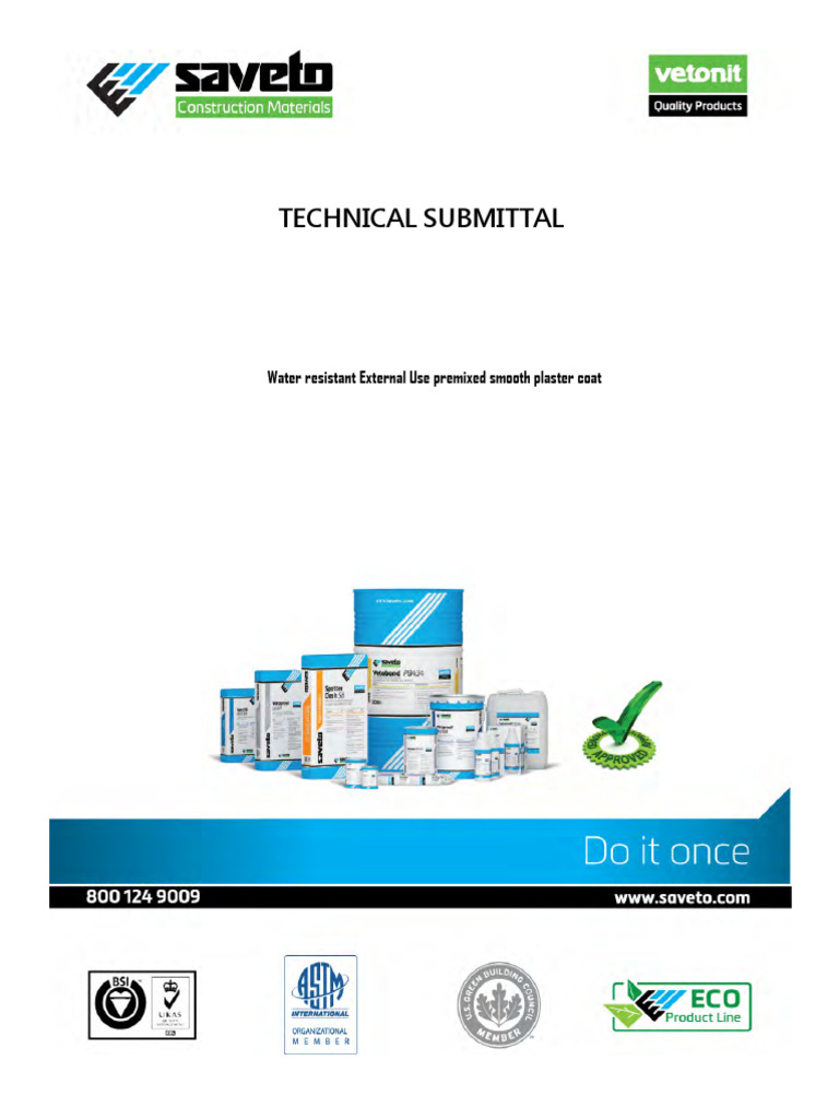VETONIT FINISH WR EG (Water Resistant External Use Premixed | PDF