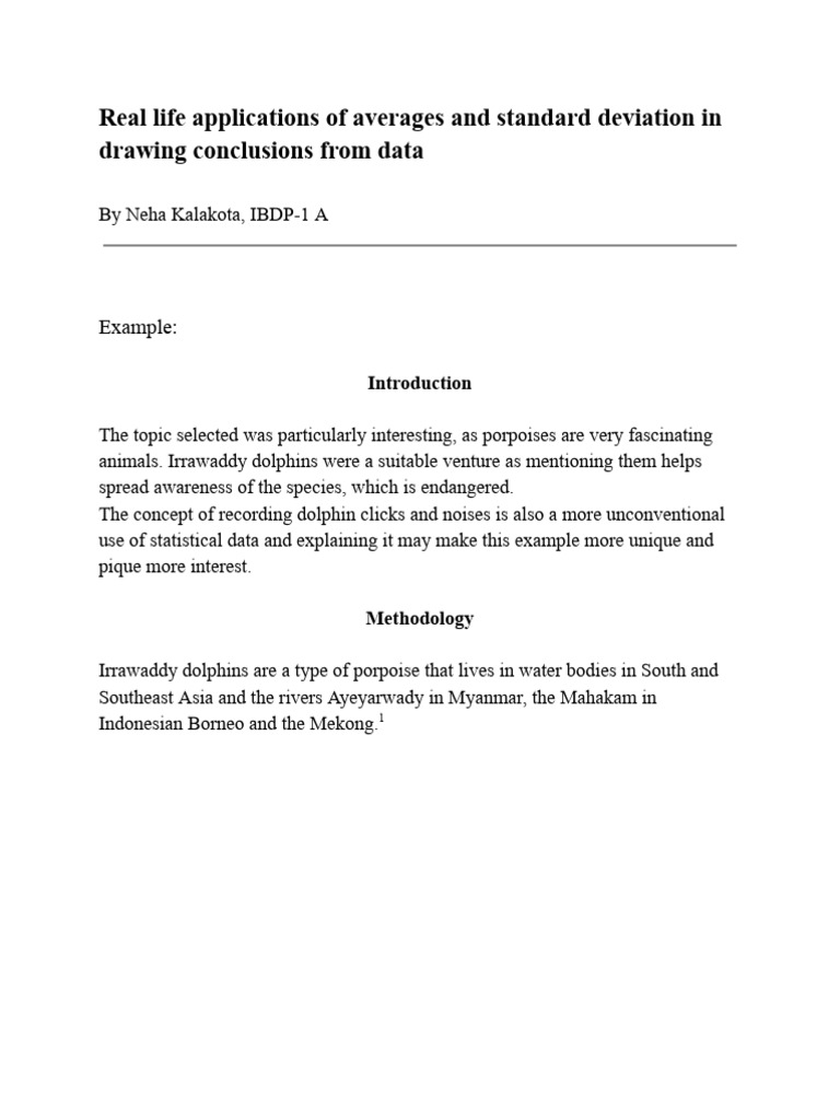 Real Life Applications of Averages and Standard Deviation in Drawing ...