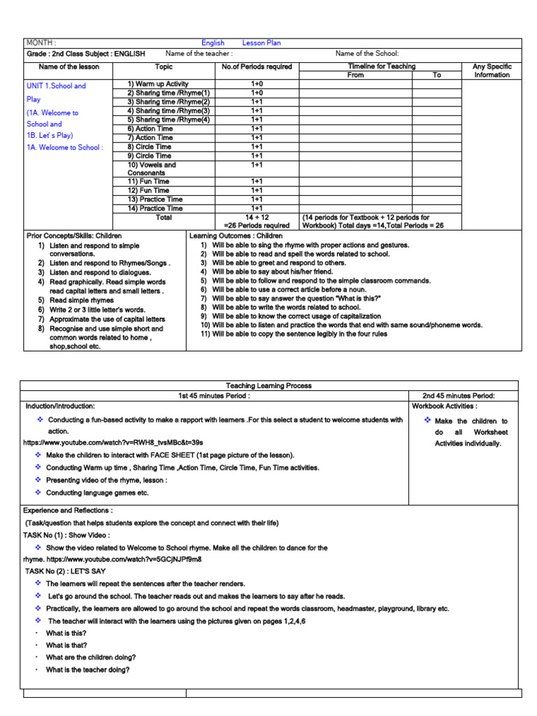 2nd Class English | PDF