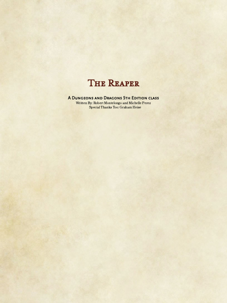 Reaper Class Fixed | PDF