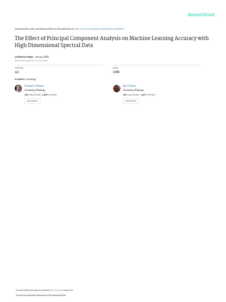 The Effect of Principal Component Analysis On Mach | PDF | Principal Component Analysis ...