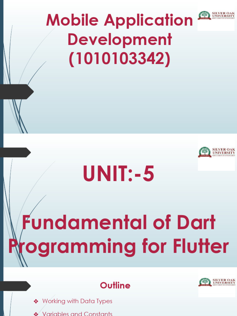 Unit-5 Fundamentals of Dart Programming For Flutter | PDF
