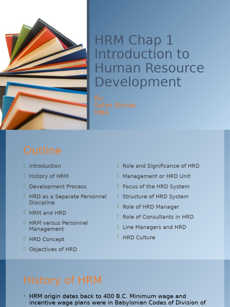 HRM Chap 1 Introduction To Human Resource Development | PDF | Human Resource Management | Career ...