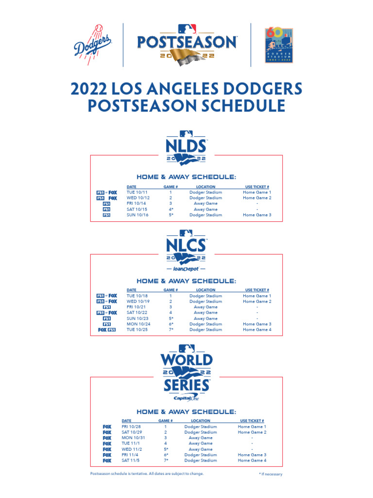 2022 Postseason Schedule | PDF