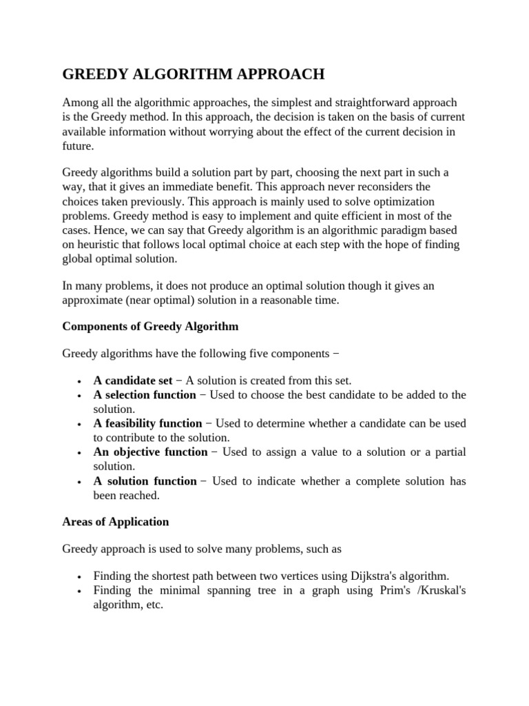 Greedy Approach | PDF