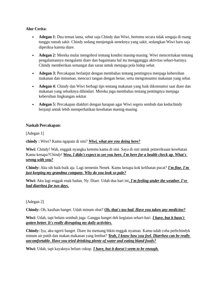 Alur Cerita: Adegan 1:: Chindy! | PDF