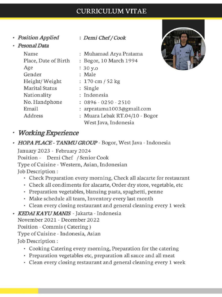 CV ARYA PRATAMA | PDF