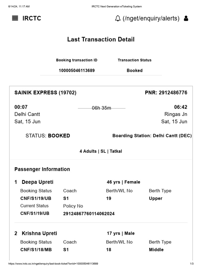 IRCTC Next Generation Eticketing System | PDF