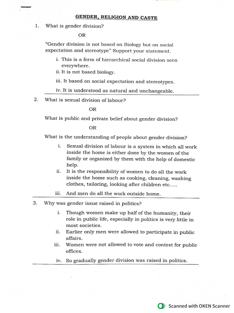 Gender, Religion and Caste | PDF
