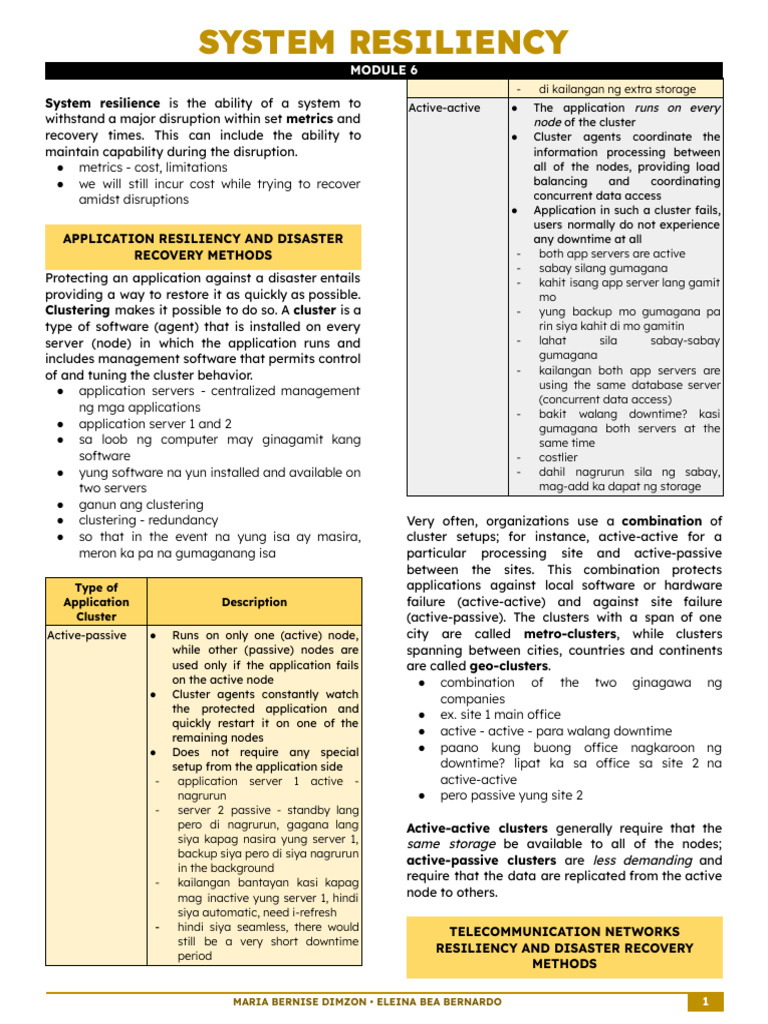 Module 6 - System Resiliency | PDF