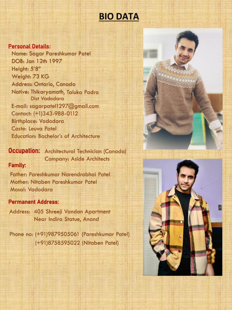 Bio Data_sagar (Updated) | PDF