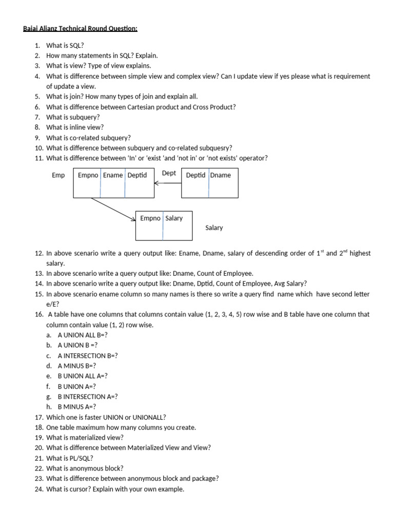 Bajaj Alianz Technical Round | PDF