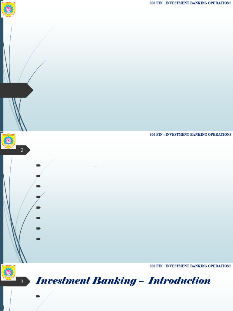 Introduction to Investment Banking | PDF | Investment Banking ...