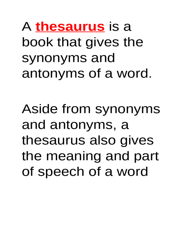 Thesaurus | PDF