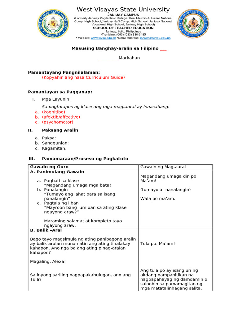 BEED Sample Banghay Aralin para Sa Micro Demo Teaching | PDF