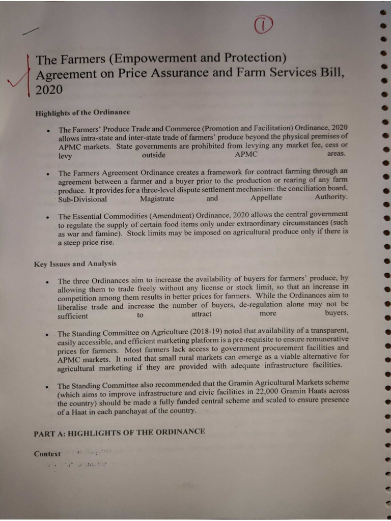 Farmers Agreement On Price Assurance and Farm Service Bill | PDF